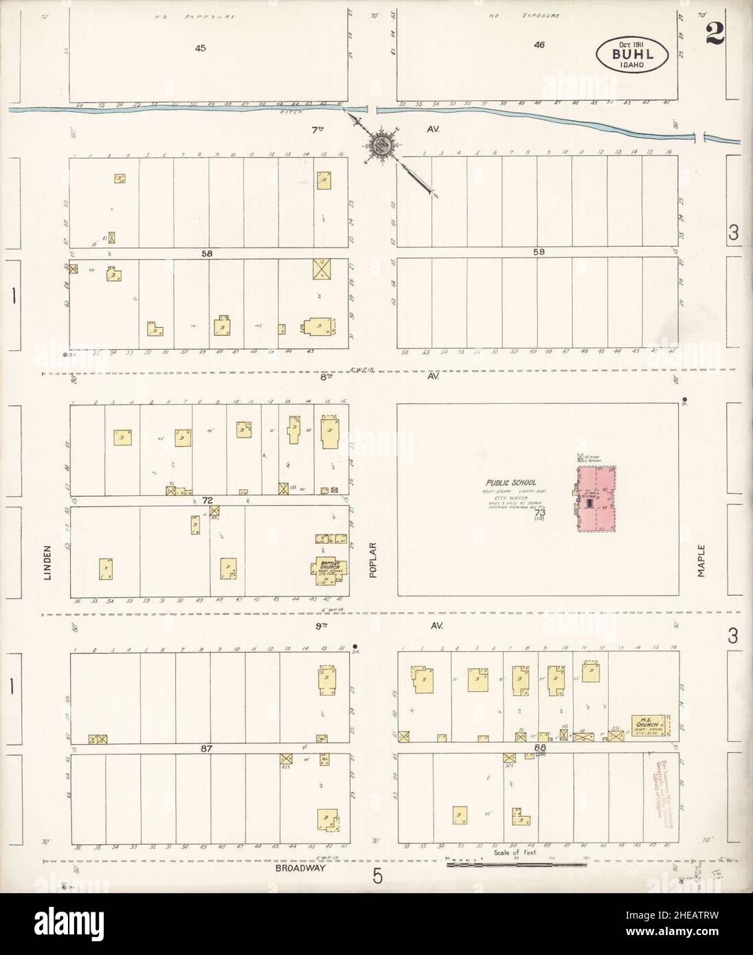 Sanborn Fire Insurance Map from Buhl, Twin Falls County, Idaho Stock ...