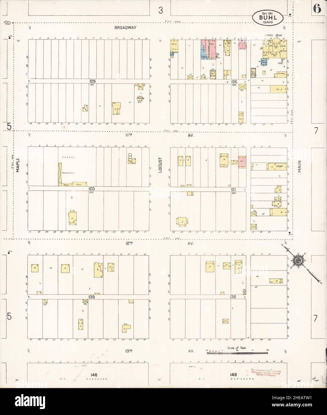 Sanborn Fire Insurance Map from Buhl, Twin Falls County, Idaho Stock ...