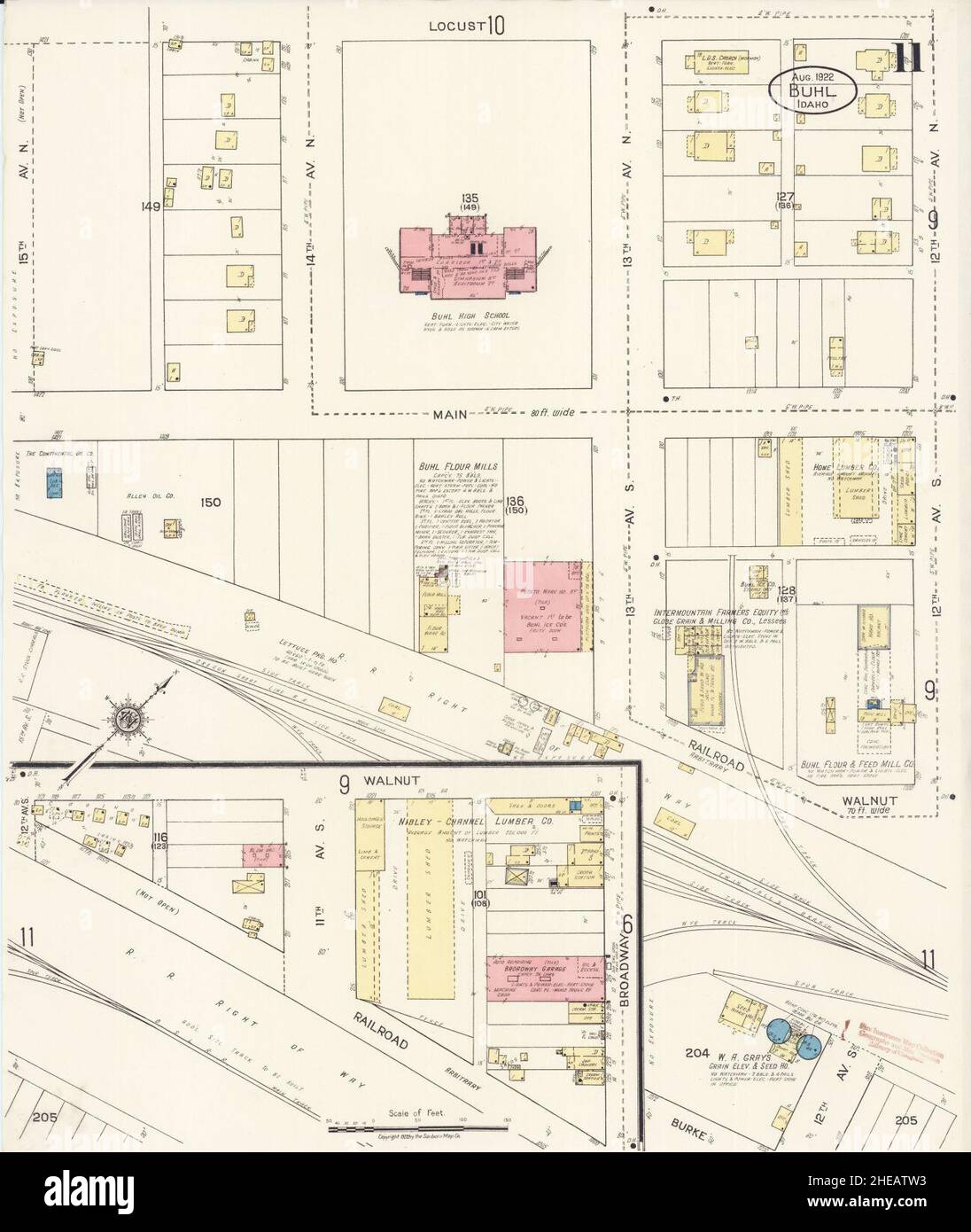 Sanborn Fire Insurance Map from Buhl, Twin Falls County, Idaho Stock ...