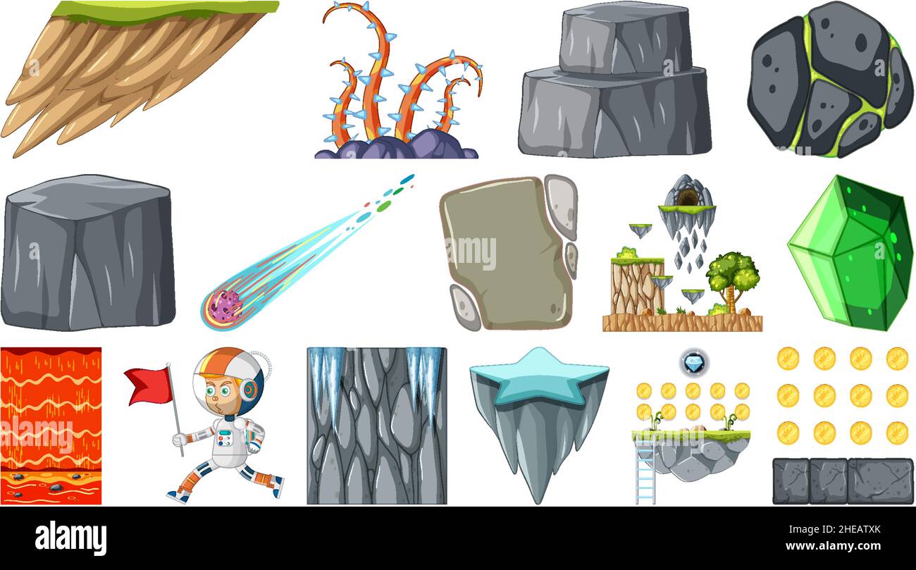 Set of isolated game objects illustration Stock Vector Image & Art - Alamy
