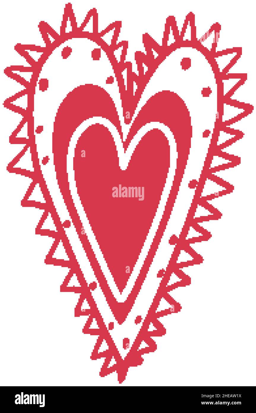 Heart scribble hand drawn illustration Stock Vector Image & Art - Alamy