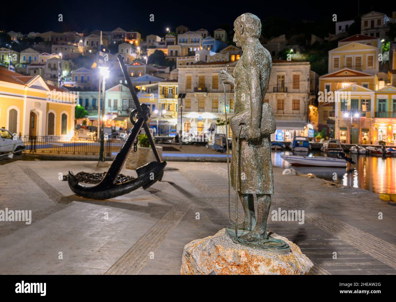 Symi sponge diver statue Stock Photo - Alamy