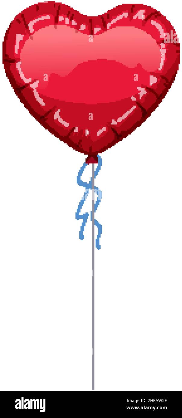 Red heart balloon isolated illustration Stock Vector Image & Art - Alamy