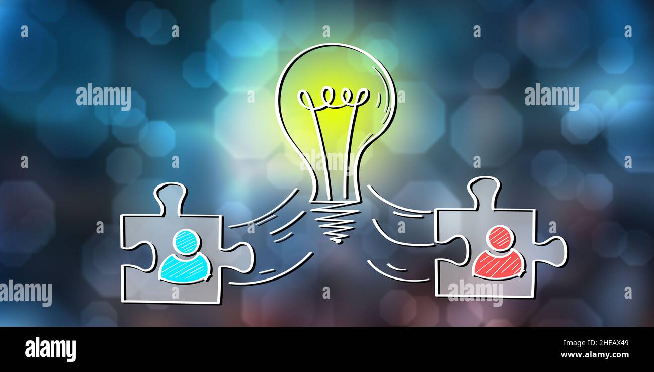 Illustration of a teamwork idea concept Stock Photo - Alamy