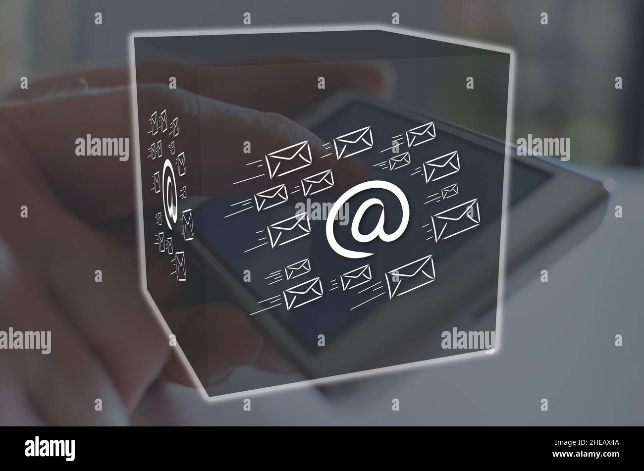 Email concept illustrated by a picture on background Stock Photo - Alamy