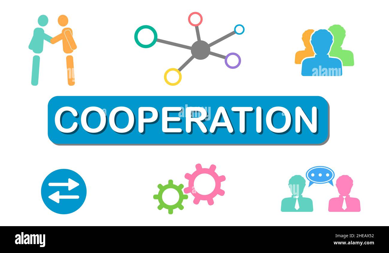 Illustration of a cooperation concept Stock Photo - Alamy