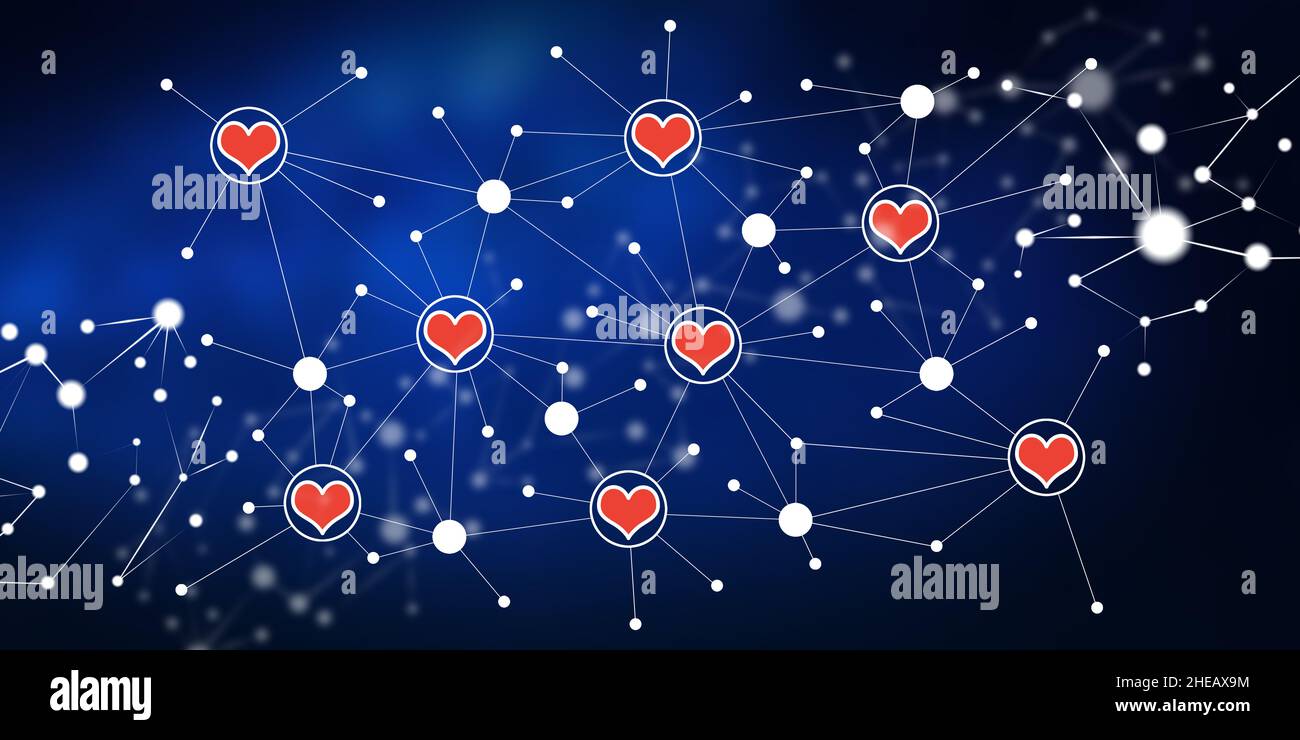 Illustration of a virtual social network concept Stock Photo - Alamy