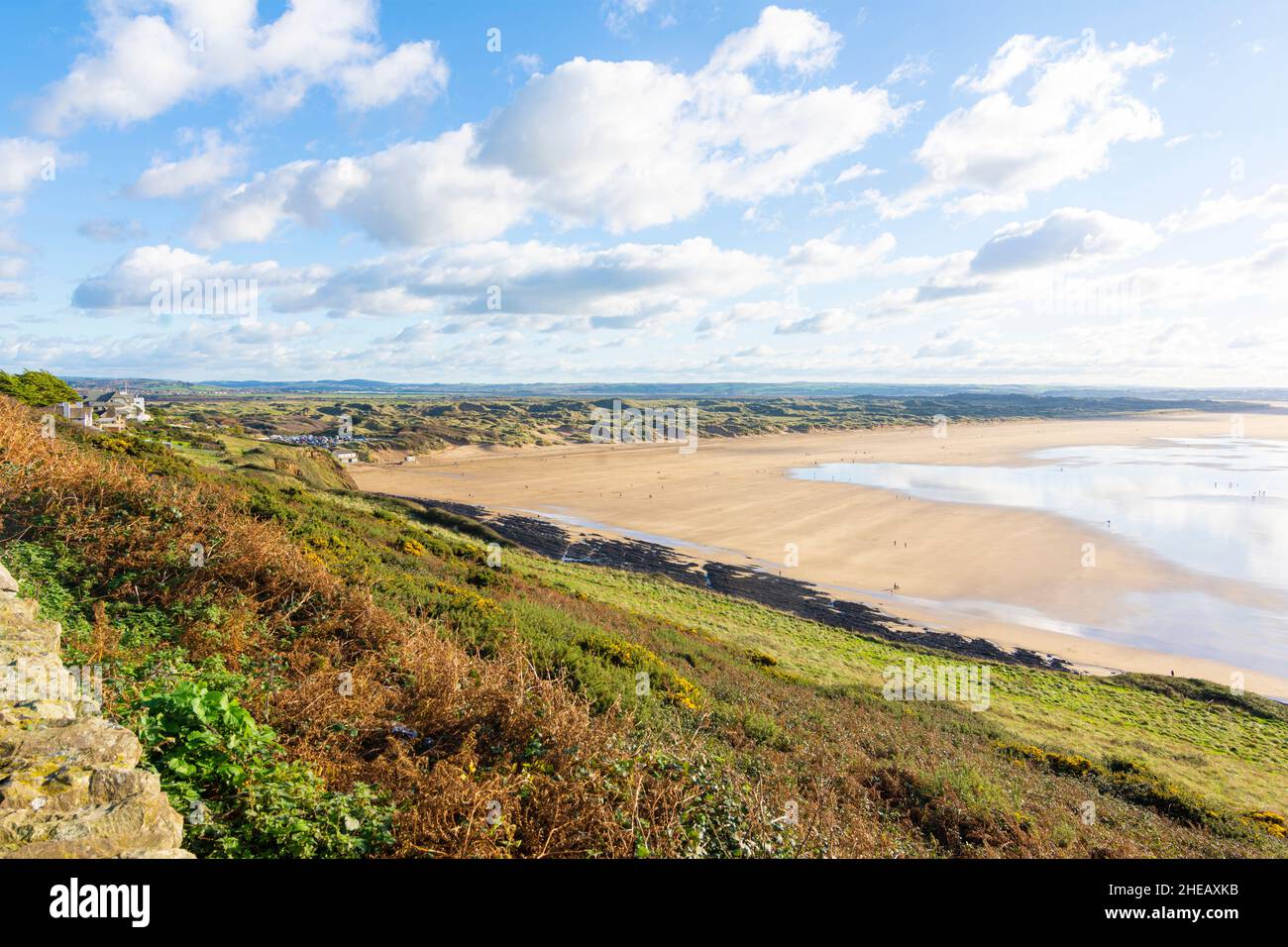 Saunton Beach from the coastal road - Saunton, Devon, England Stock ...