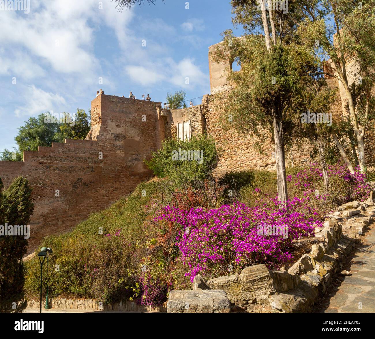 Historic walled defences to Moorish citadel fortress palace of the ...