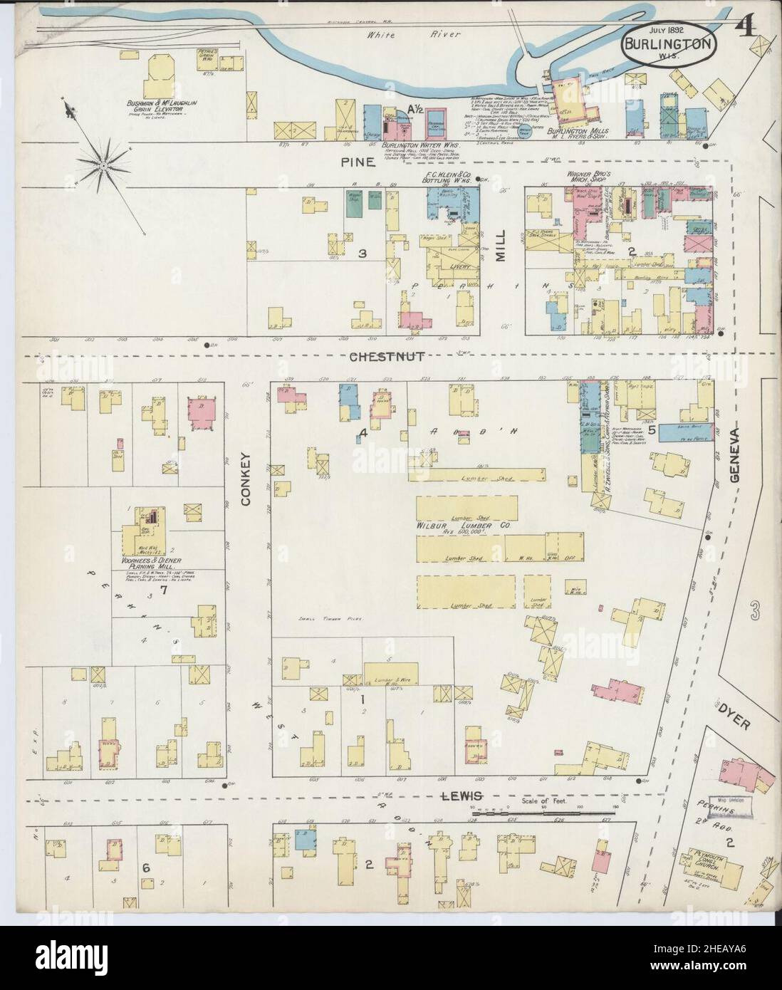 Map of burlington wisconsin hi-res stock photography and images - Alamy