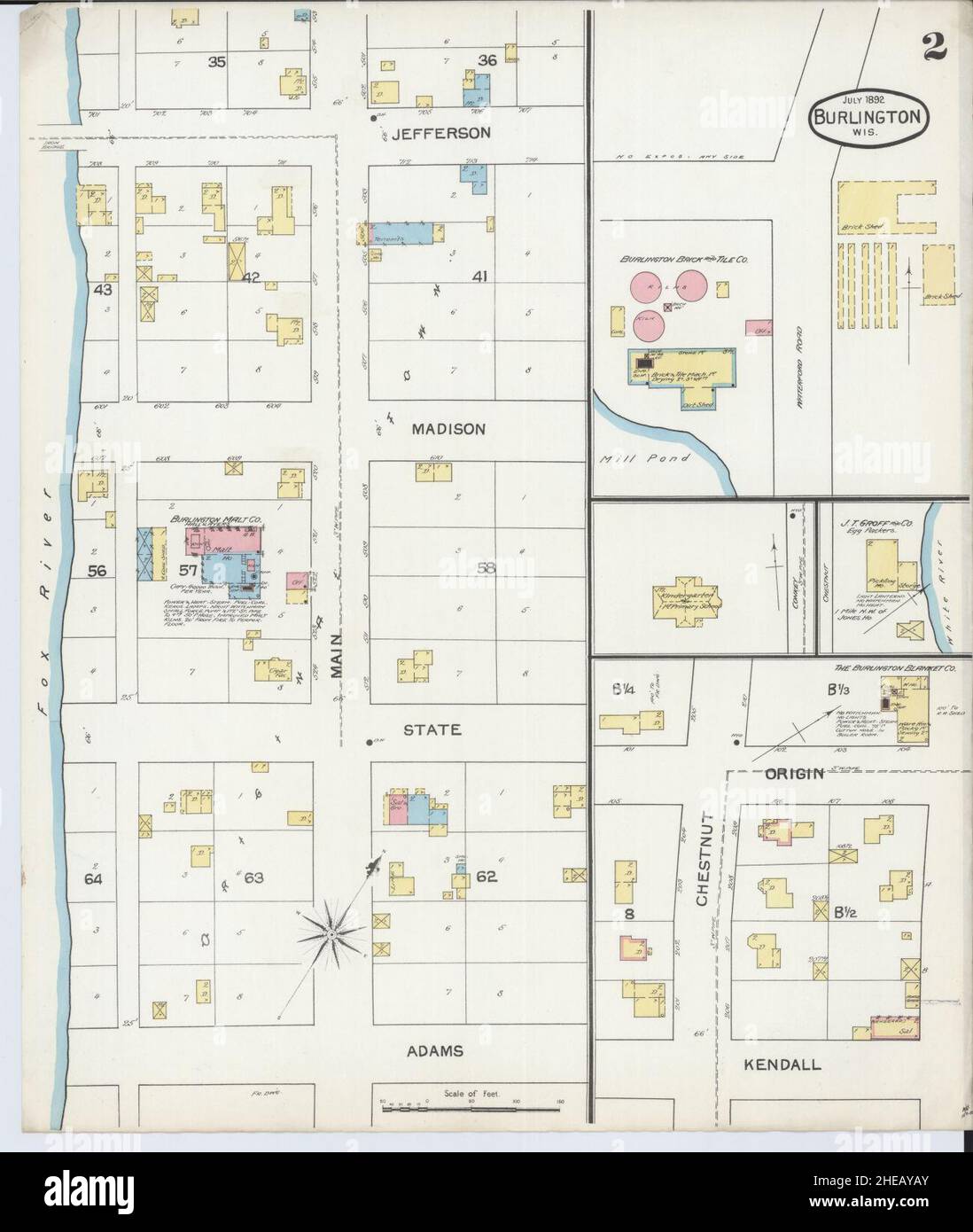 Burlington wisconsin map hi-res stock photography and images - Alamy