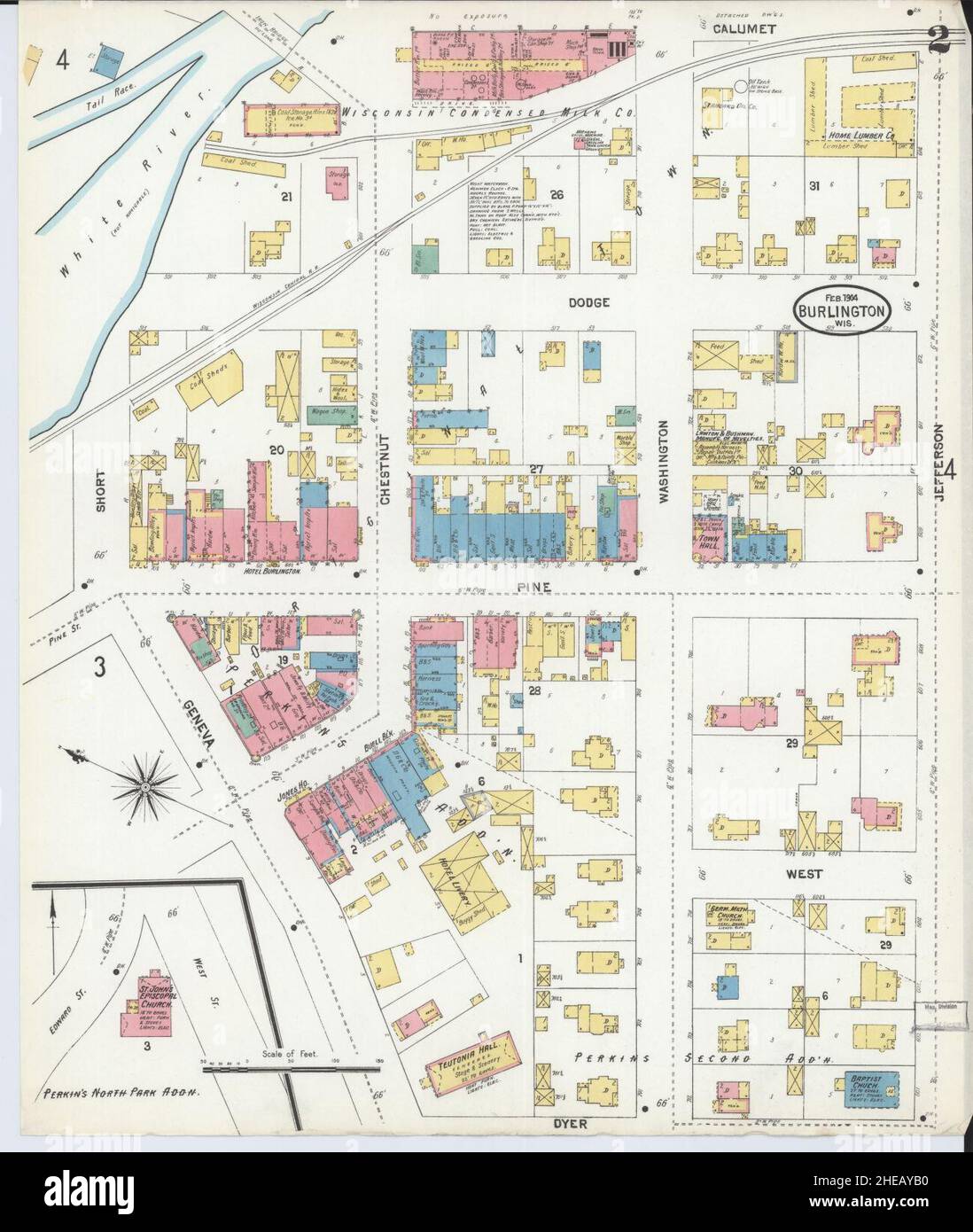Map of burlington wisconsin hi-res stock photography and images - Alamy