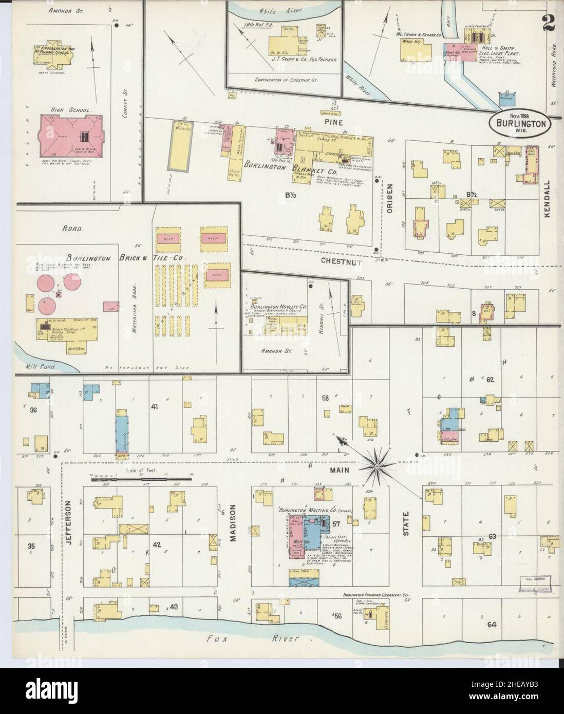 Map of burlington wisconsin hi-res stock photography and images - Alamy