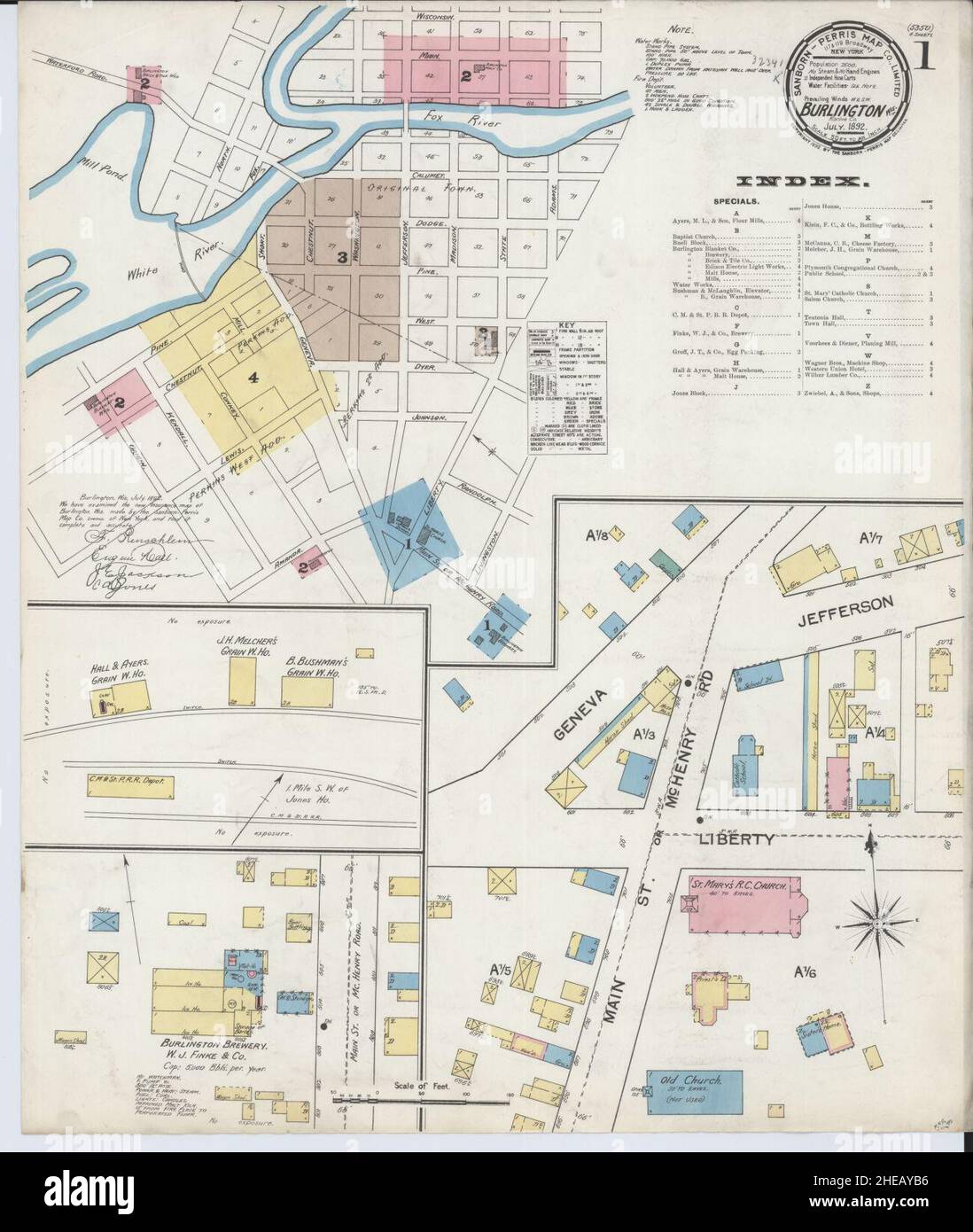 Map of burlington wisconsin hi-res stock photography and images - Alamy
