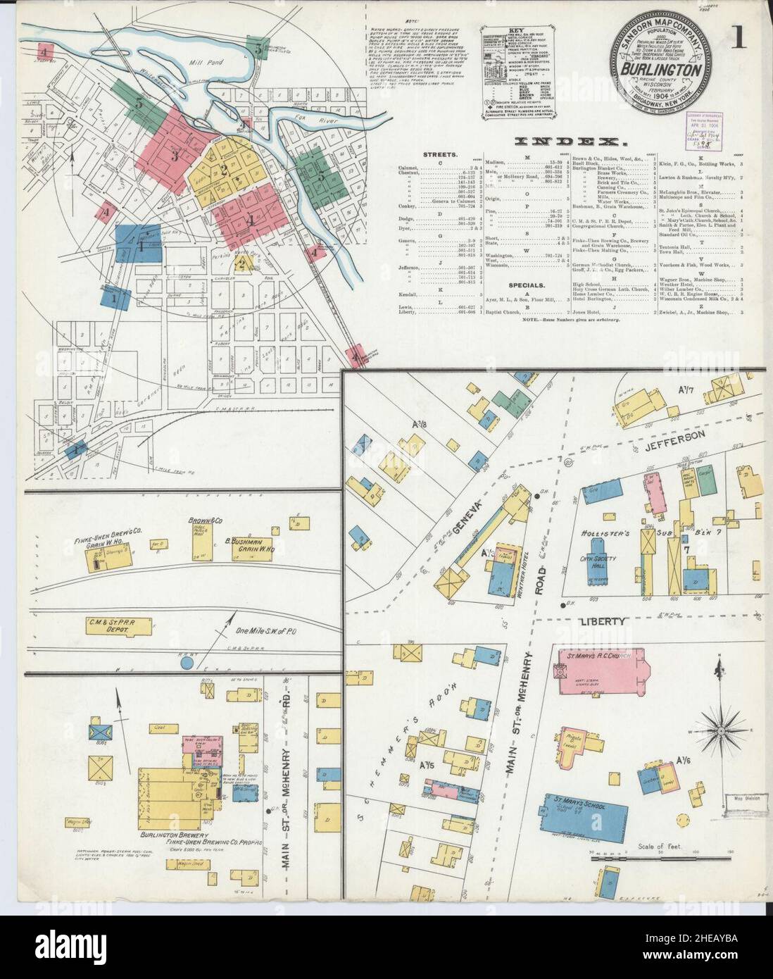 Map of burlington wisconsin hi-res stock photography and images - Alamy