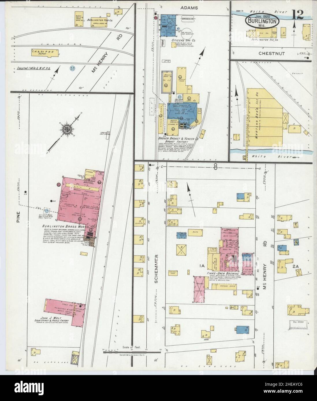 Map of burlington wisconsin hi-res stock photography and images - Alamy