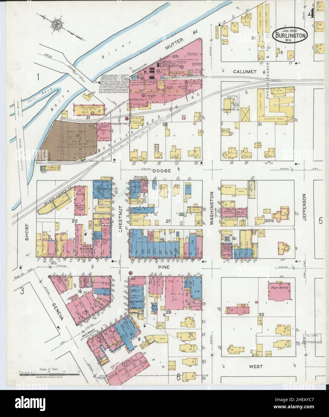 Map of burlington wisconsin hi-res stock photography and images - Alamy