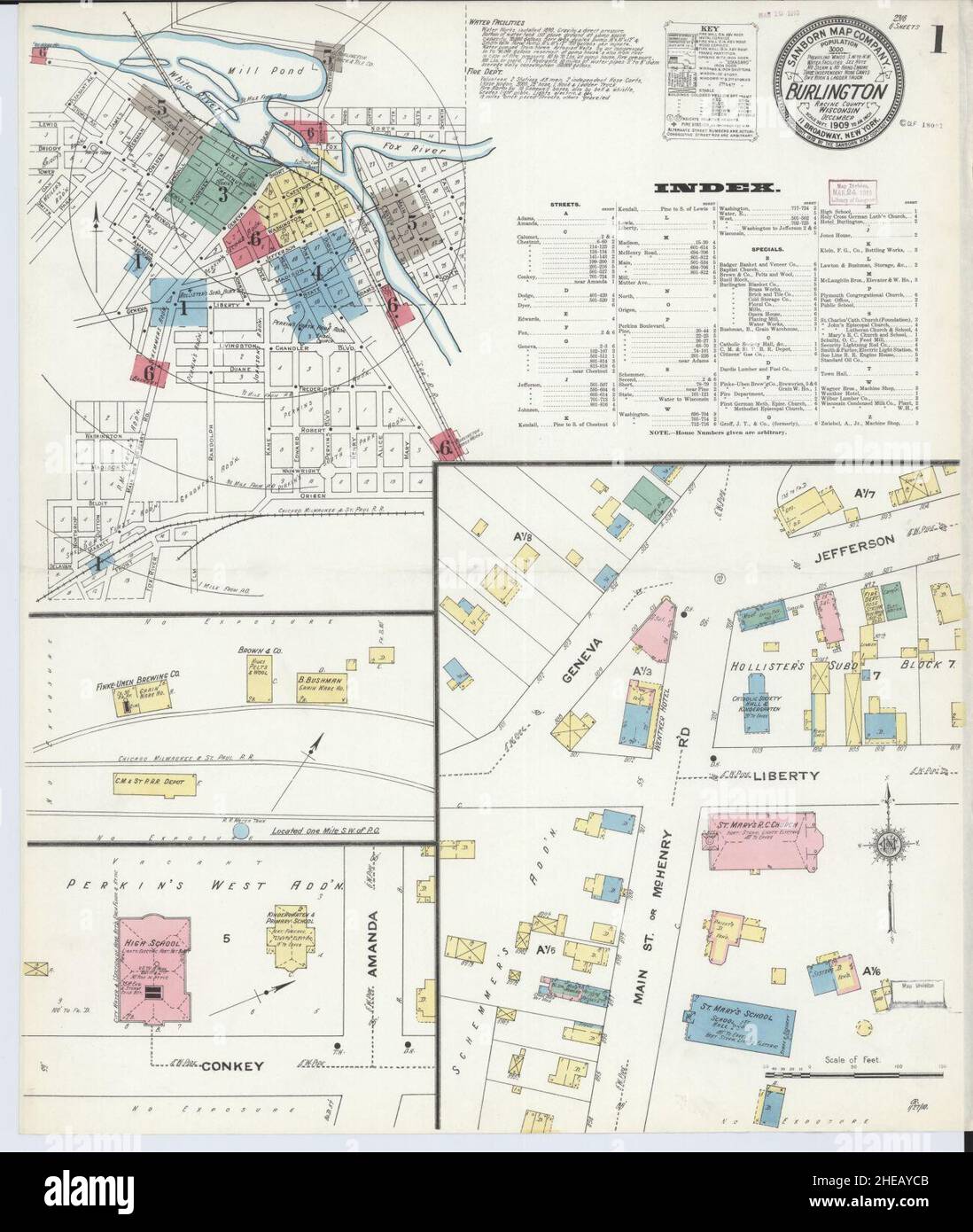 Map of burlington wisconsin hi-res stock photography and images - Alamy