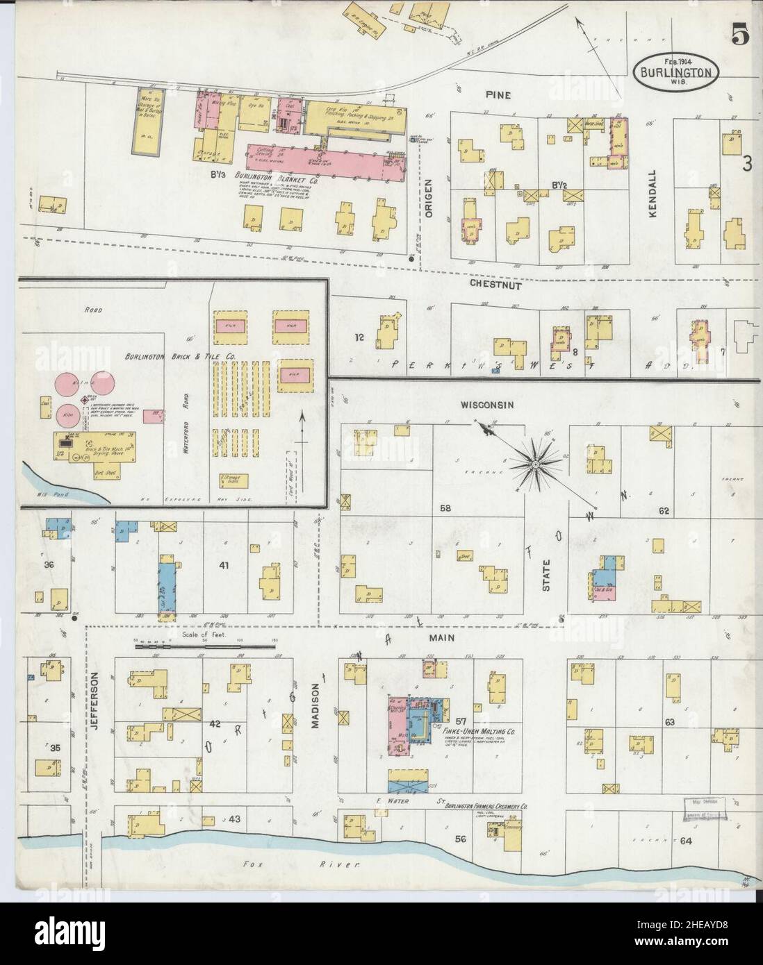 Map of burlington wisconsin hi-res stock photography and images - Alamy