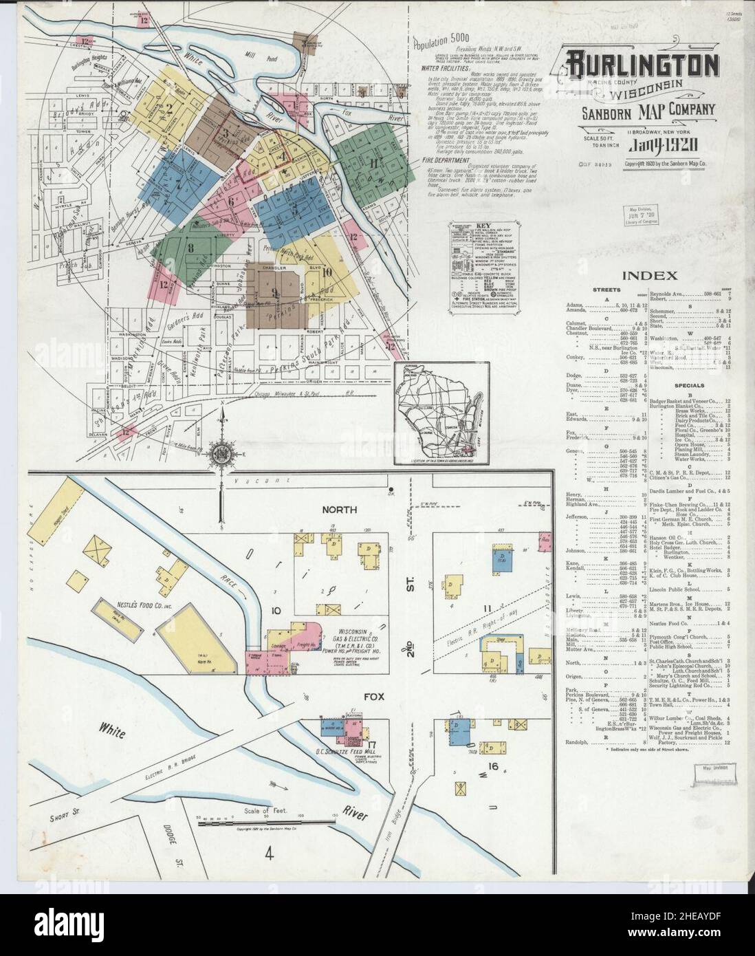 Map of burlington wisconsin hi-res stock photography and images - Alamy