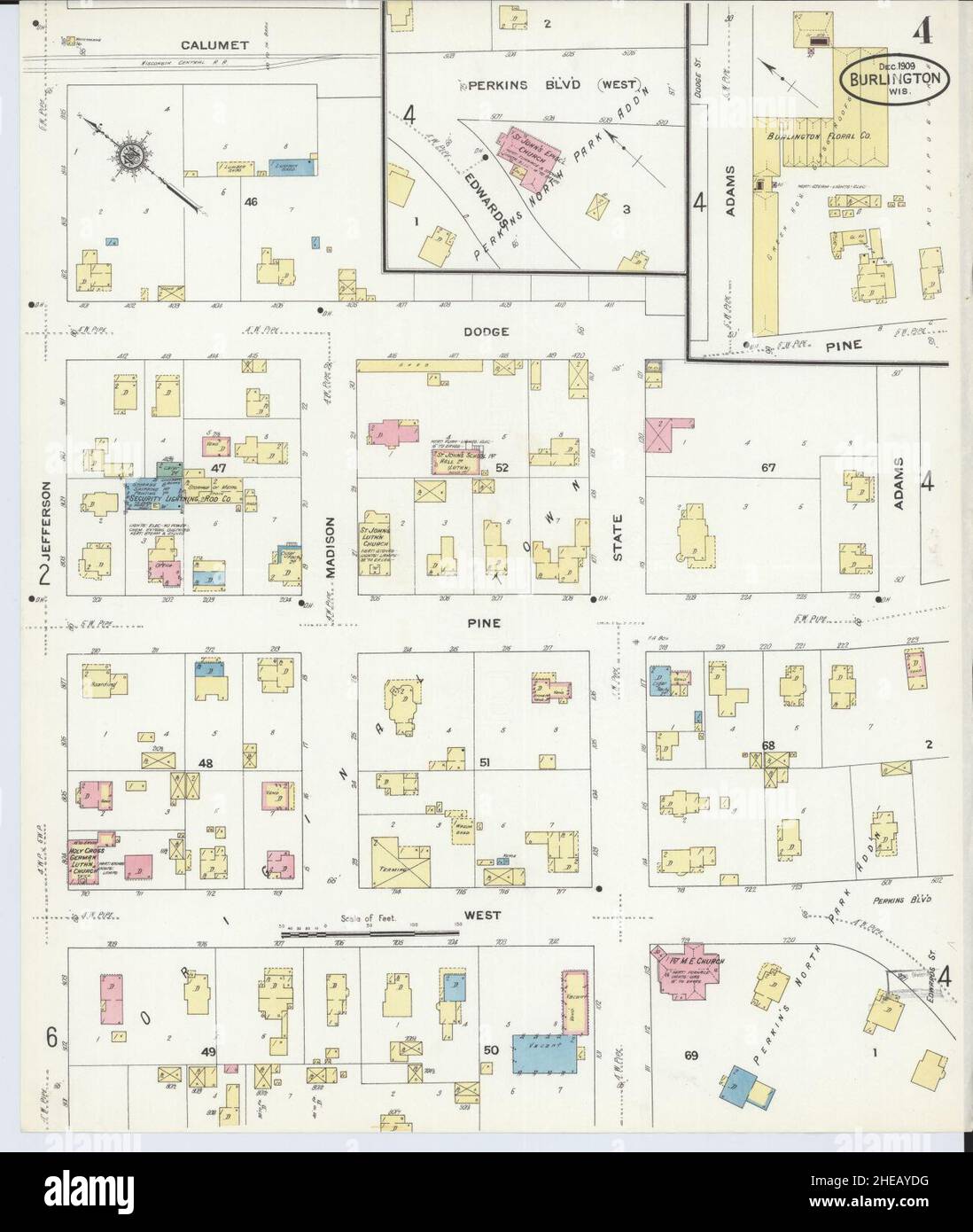 Map of burlington wisconsin hi-res stock photography and images - Alamy