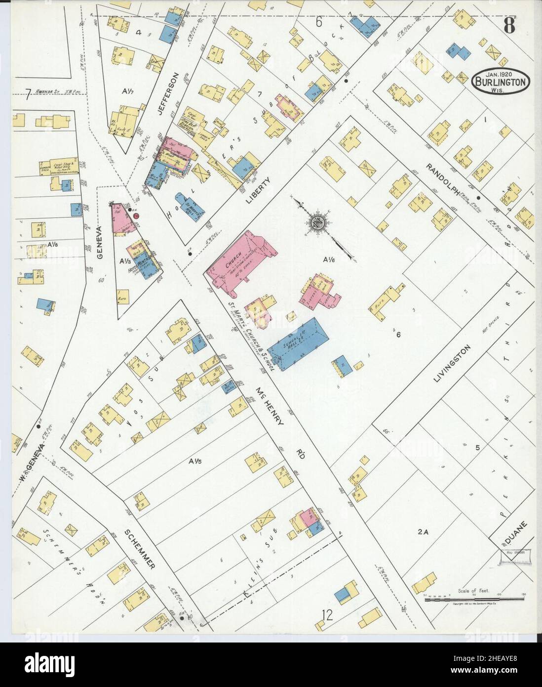 Map of burlington wisconsin hi-res stock photography and images - Alamy