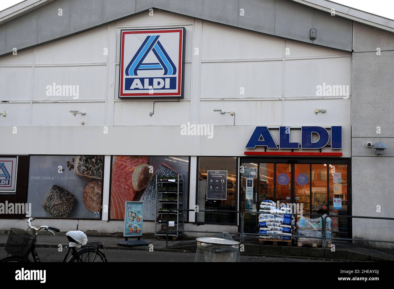 Copenhagen/Denmark./10 January 2022/ German Aldi grocery storeis openss ...