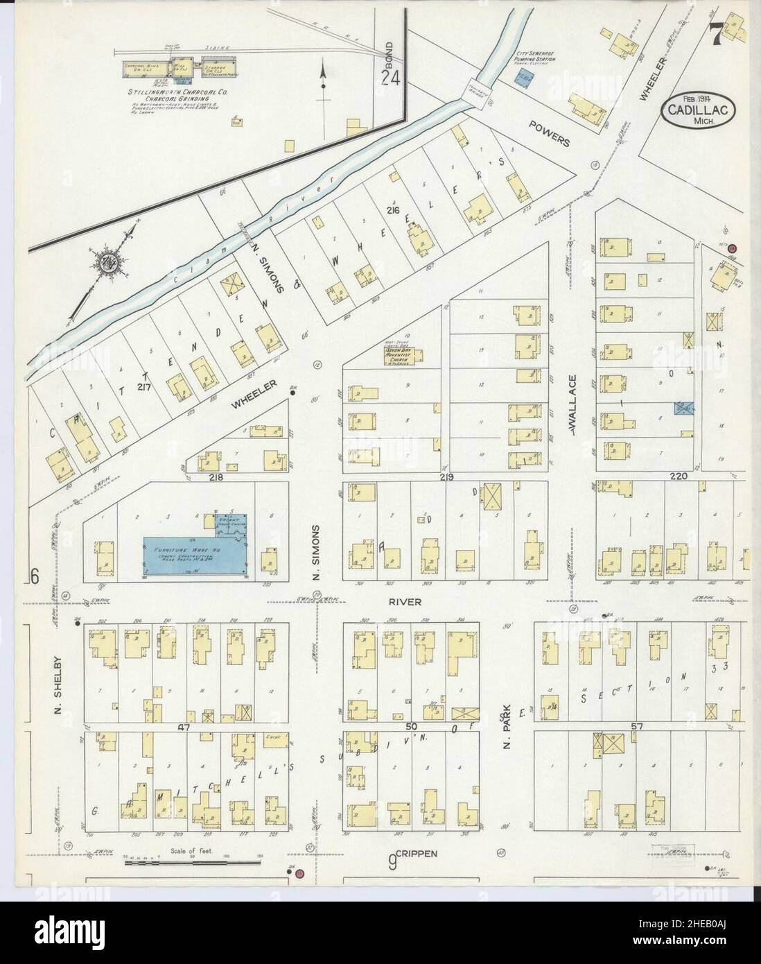 Cadillac map hi-res stock photography and images - Alamy