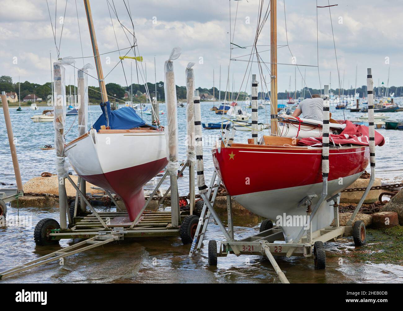 Boats seen in West Itchenor harbour Stock Photo - Alamy