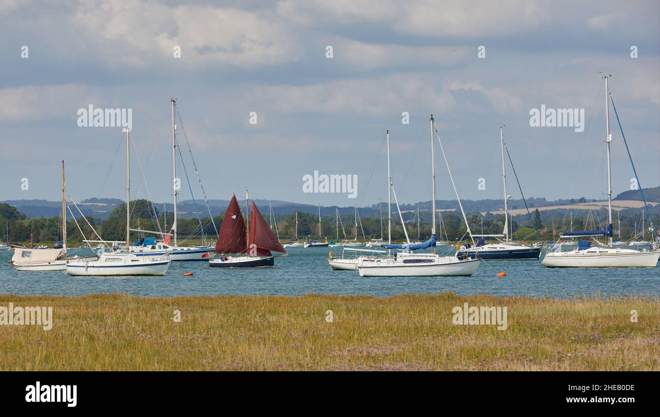 Boats seen in West Itchenor harbour Stock Photo - Alamy