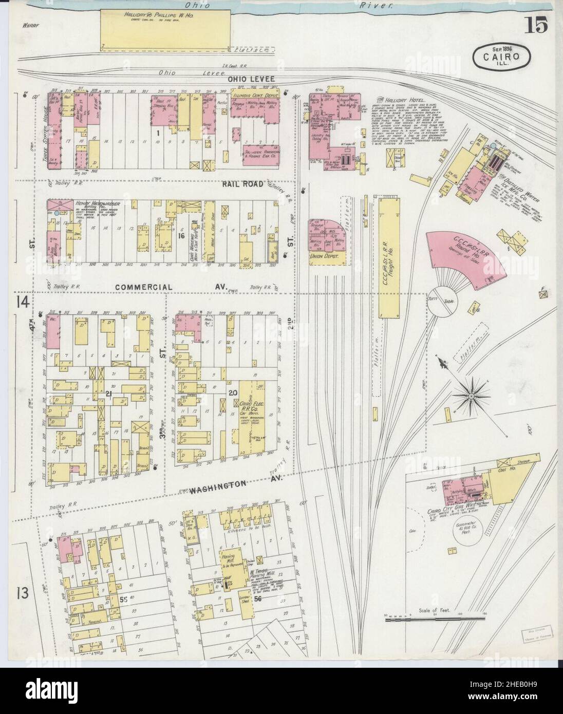 Sanborn Fire Insurance Map from Cairo, Alexander County, Illinois Stock ...