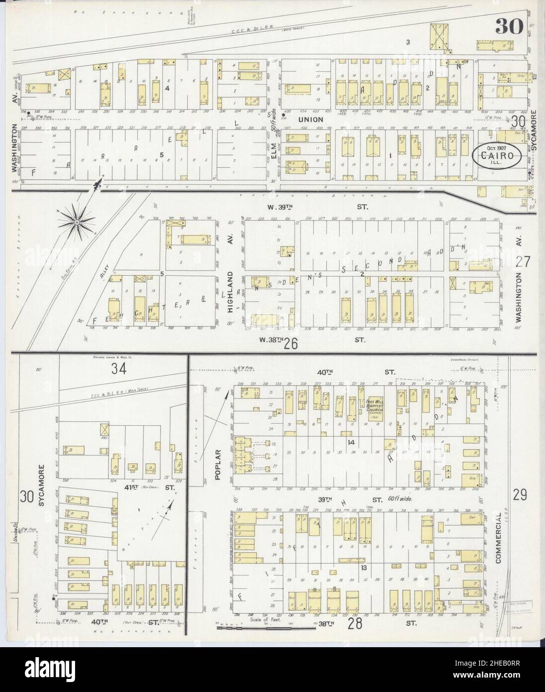 Sanborn Fire Insurance Map from Cairo, Alexander County, Illinois Stock Photo - Alamy