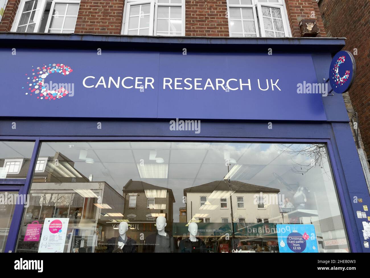 London UK - 9th December 2021 - Cancer Research UK shop exterior ...