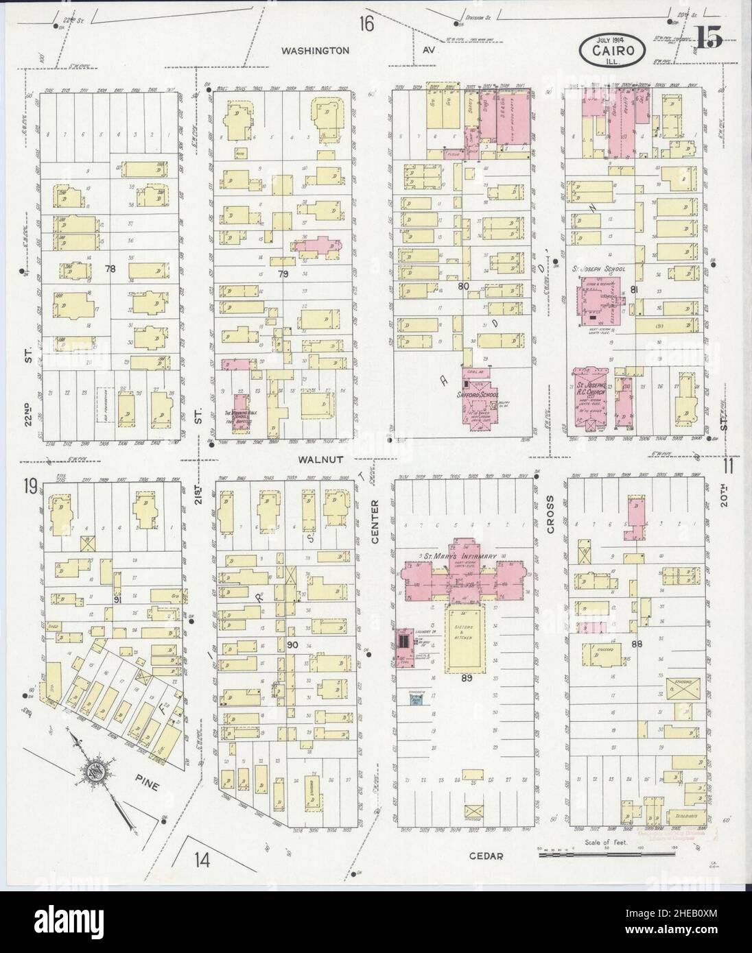 Sanborn Fire Insurance Map from Cairo, Alexander County, Illinois Stock Photo - Alamy