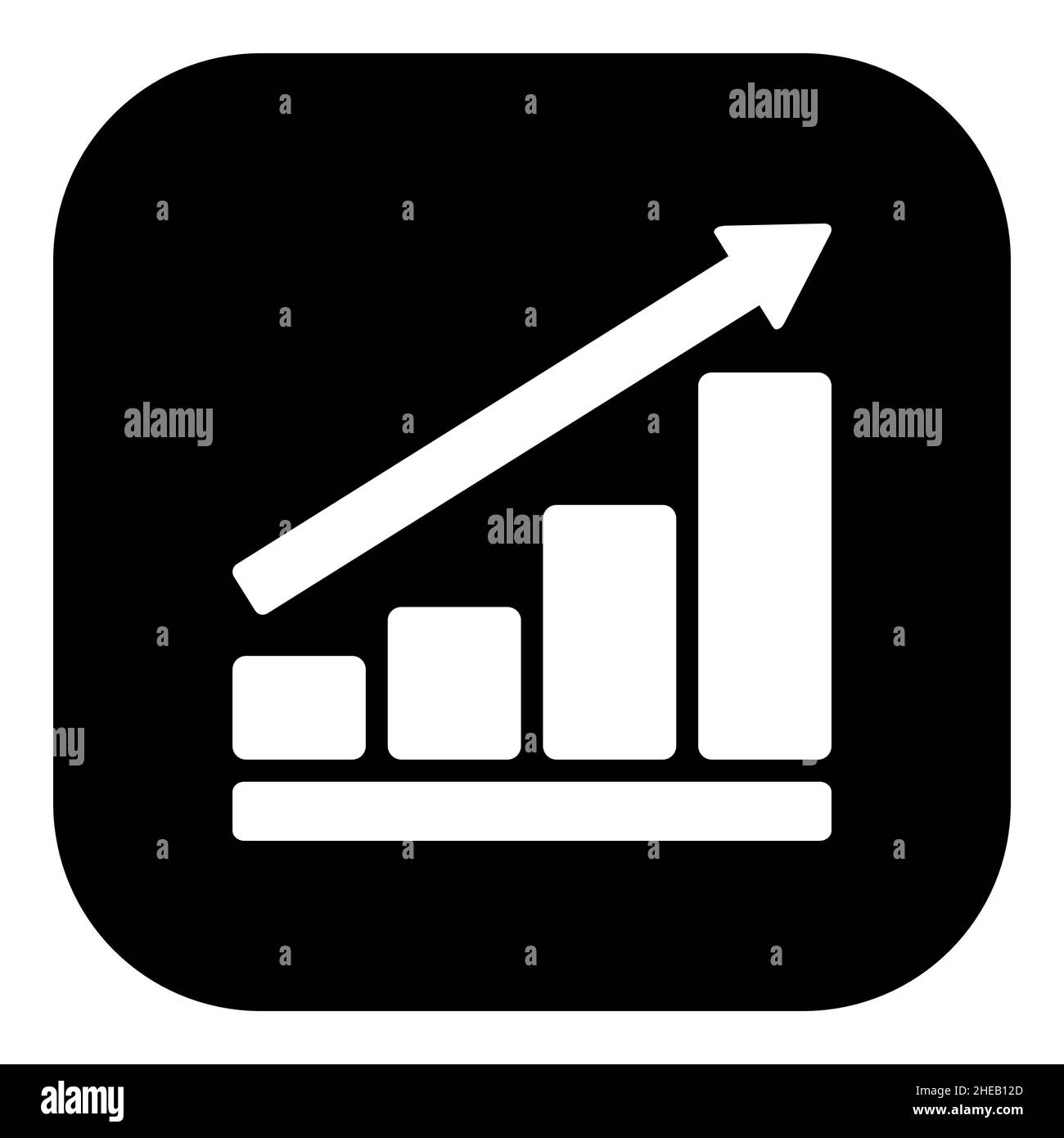 Bar chart and app icon Stock Photo - Alamy