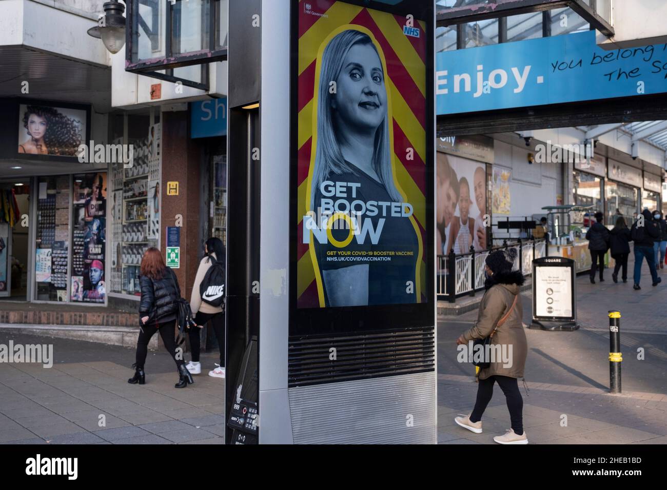 Get Boosted Now Covid-19 booster advice advertising board from the NHS ...