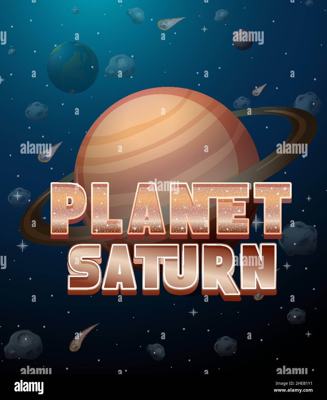 Planet Saturn word logo poster illustration Stock Vector Image & Art ...