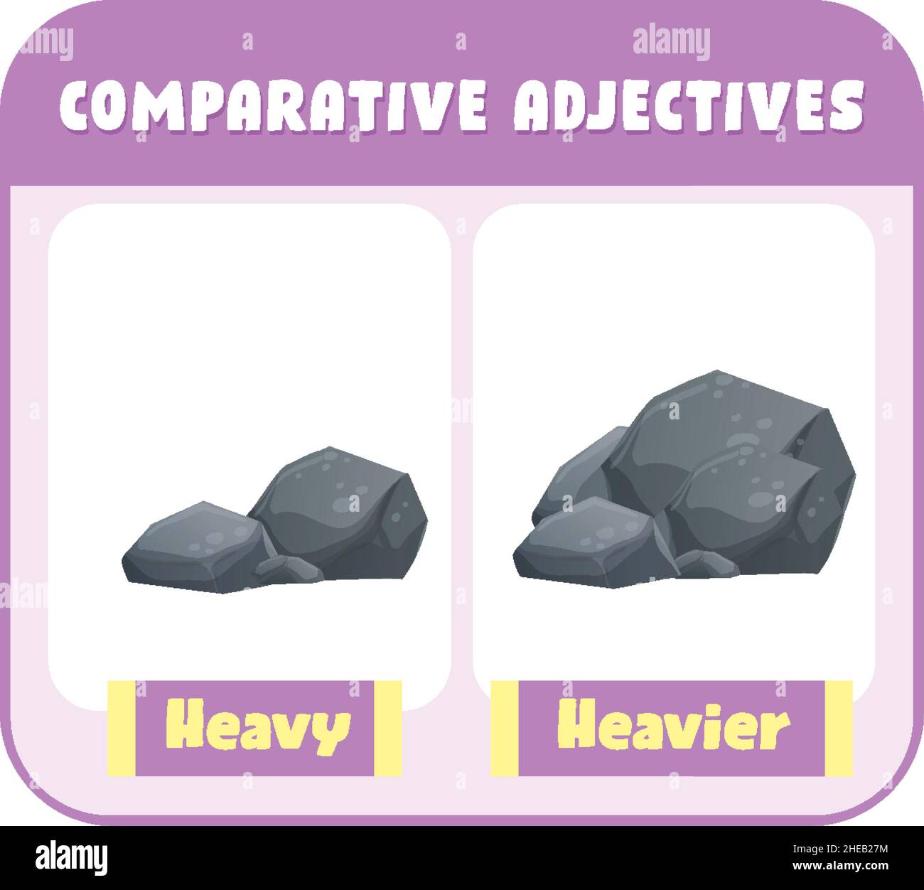 Comparative Adjectives for word heavy illustration Stock Vector Image ...