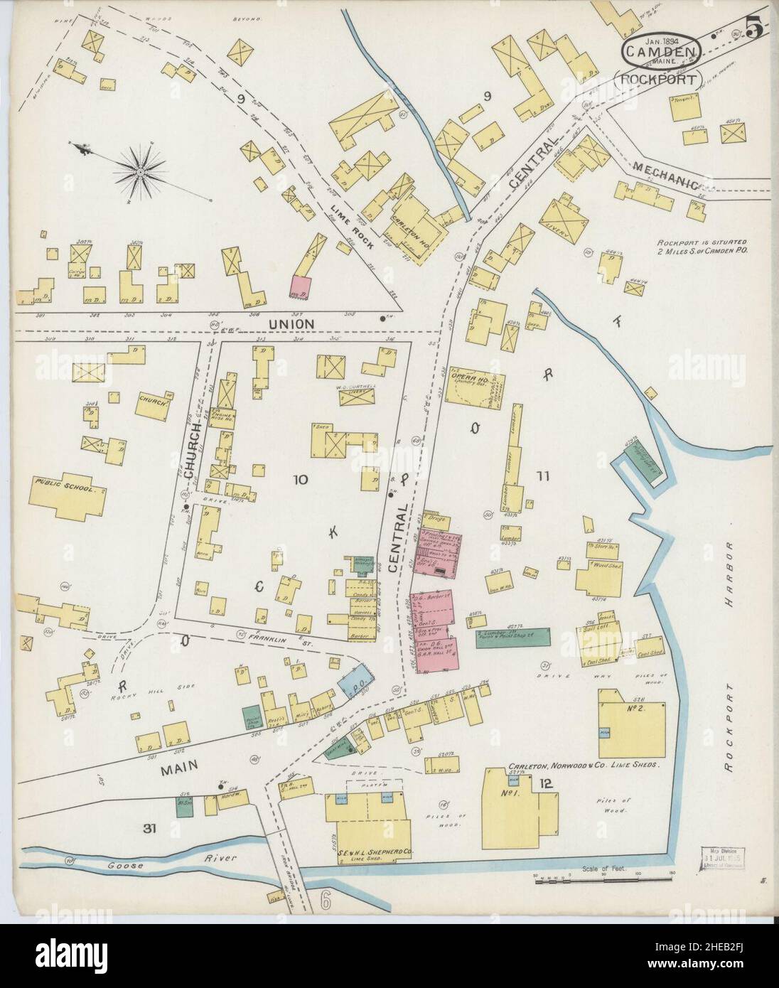 Map of camden maine hi-res stock photography and images - Alamy