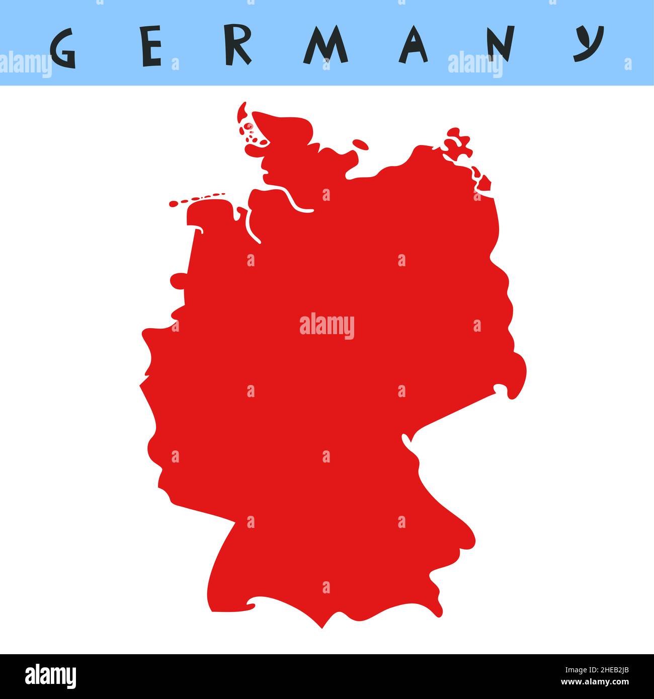 Vector hand drawn stylized map of Germany. Travel illustration. Federal ...
