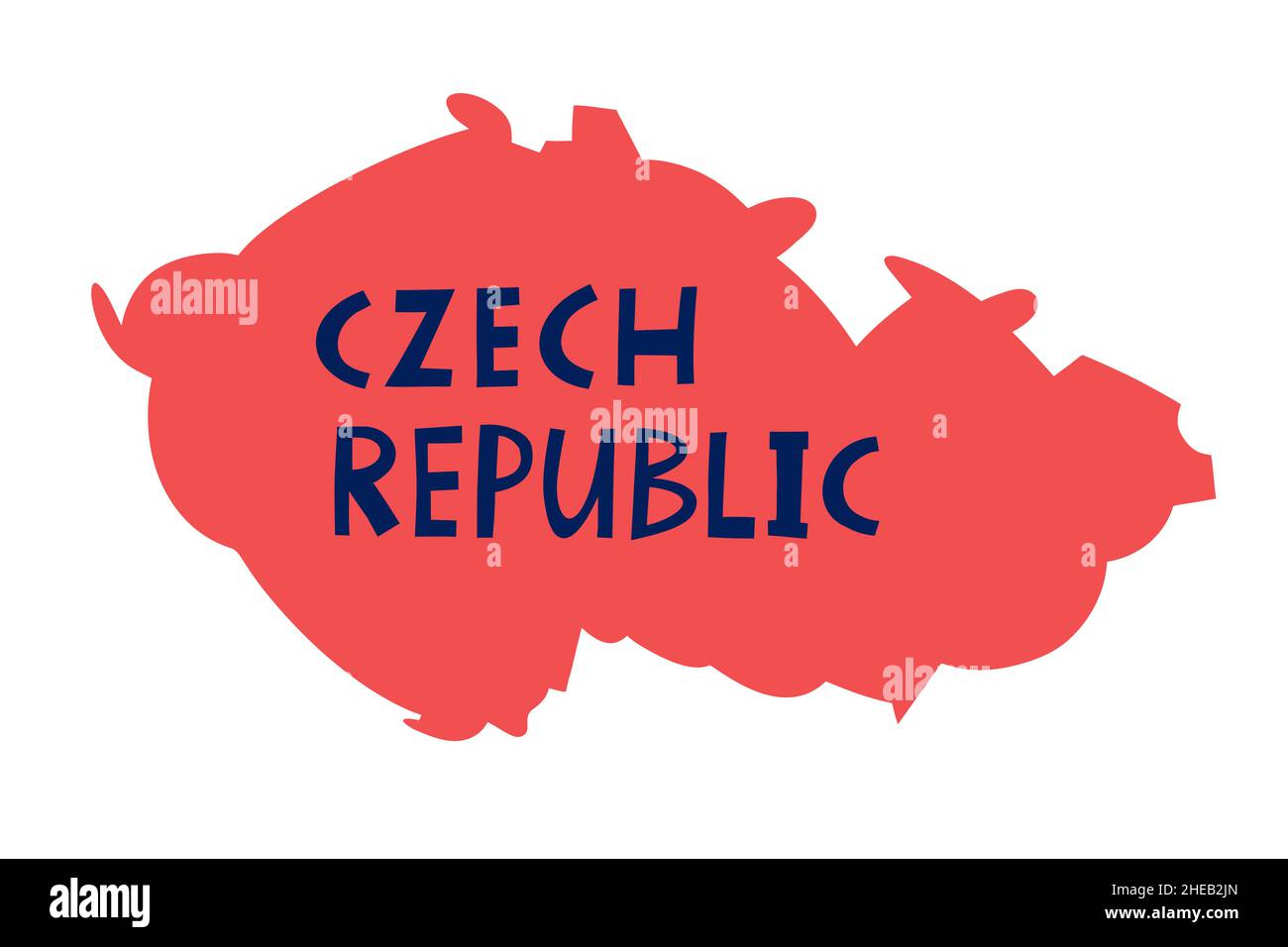 Vector hand drawn stylized map of Czechia. Travel illustration. Czech ...