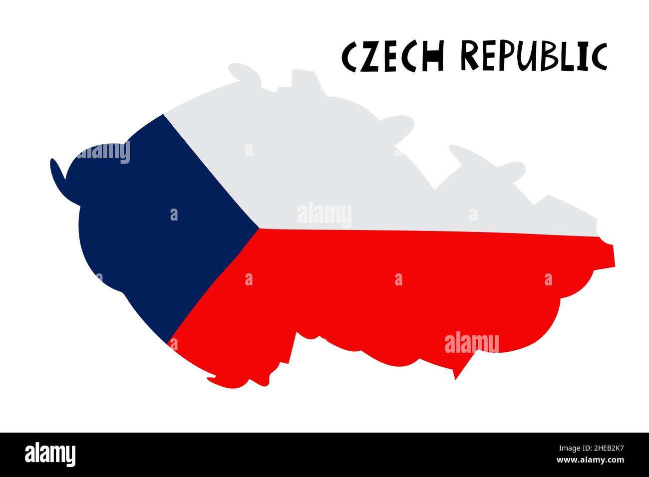Vector hand drawn stylized map of Czechia. Travel illustration. Czech ...