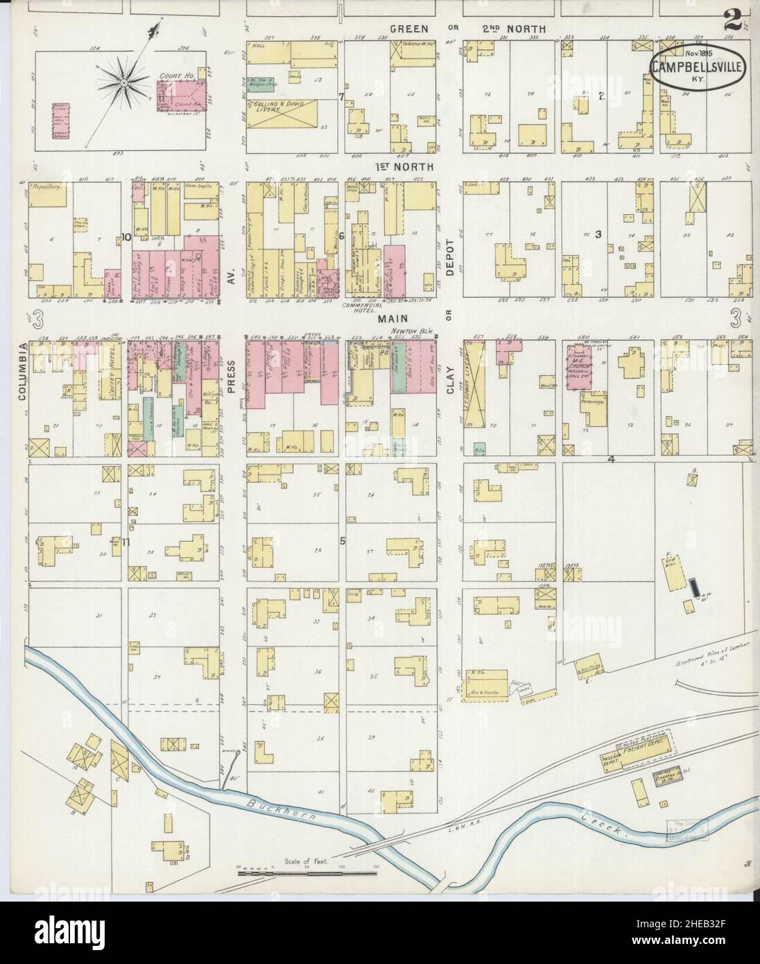 Campbellsville map hi-res stock photography and images - Alamy
