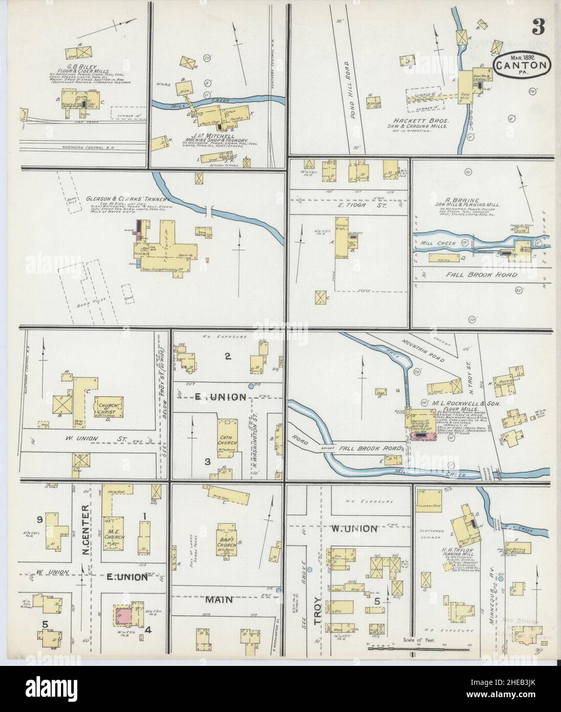 Sanborn Fire Insurance Map from Canton, Bradford County, Pennsylvania Stock Photo - Alamy