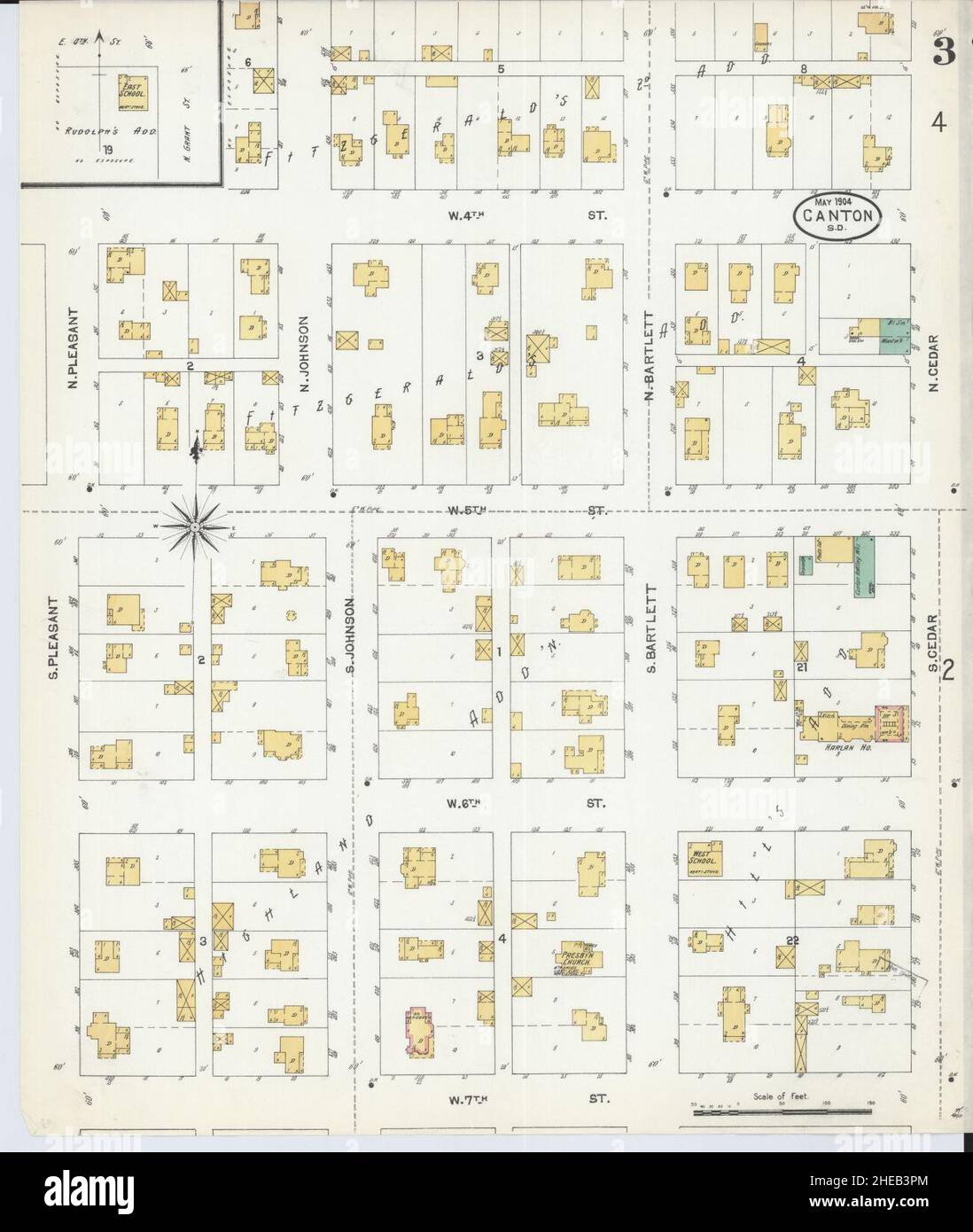 Sanborn Fire Insurance Map from Canton, Lincoln County, South Dakota Stock Photo - Alamy
