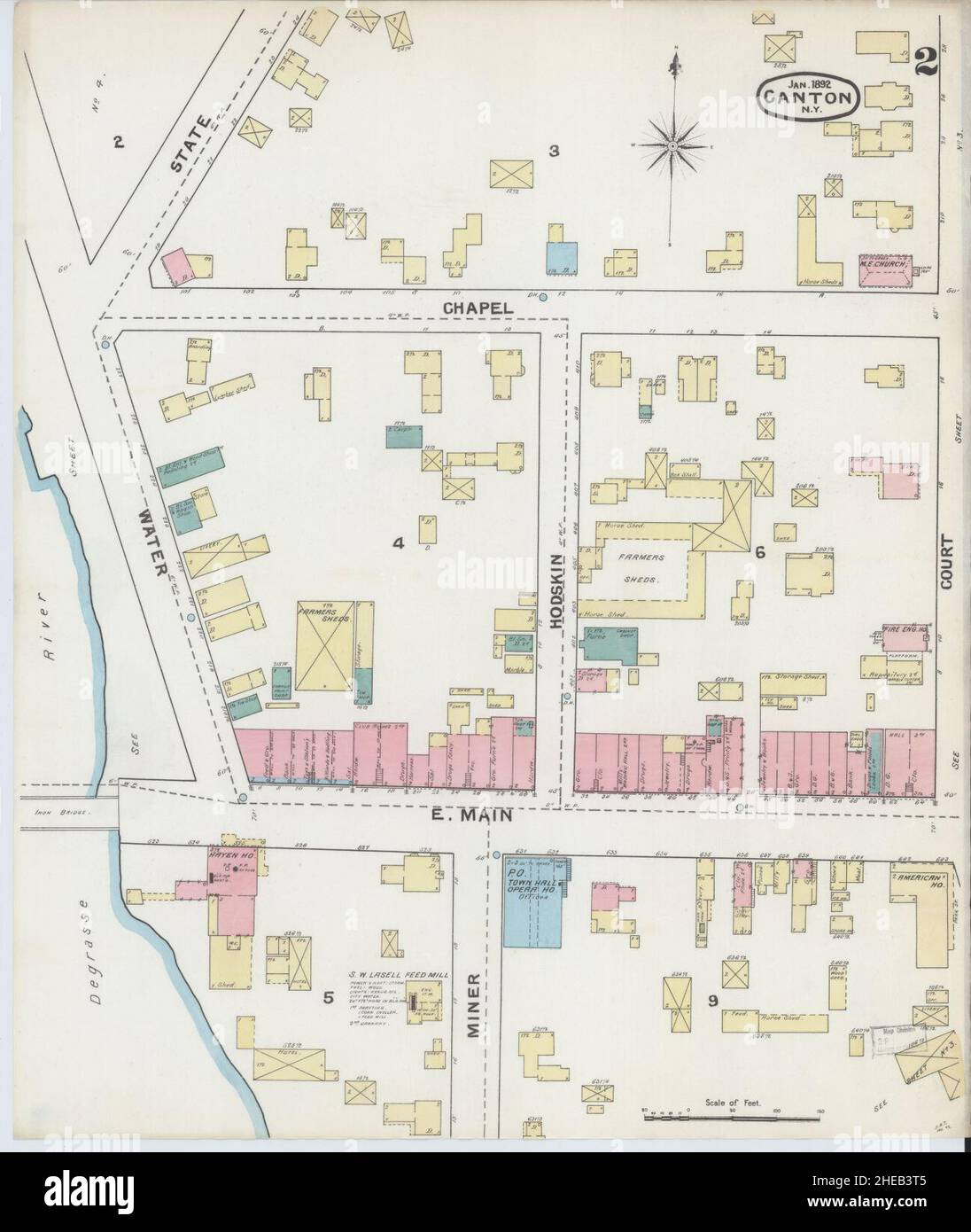 Map of canton new york hi-res stock photography and images - Alamy