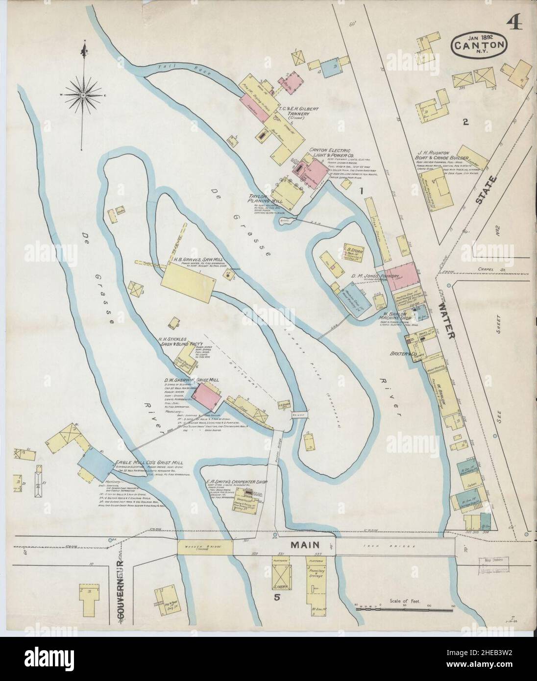 Map of canton new york hi-res stock photography and images - Alamy