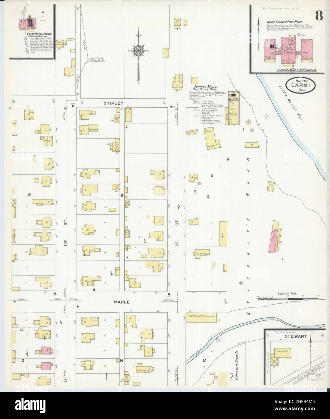 Carmi illinois map hi-res stock photography and images - Alamy