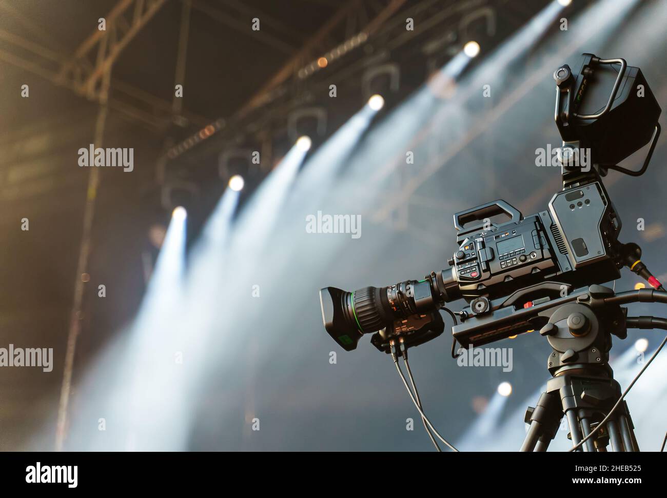 Professional broadcast digital video camera on stage Stock Photo - Alamy