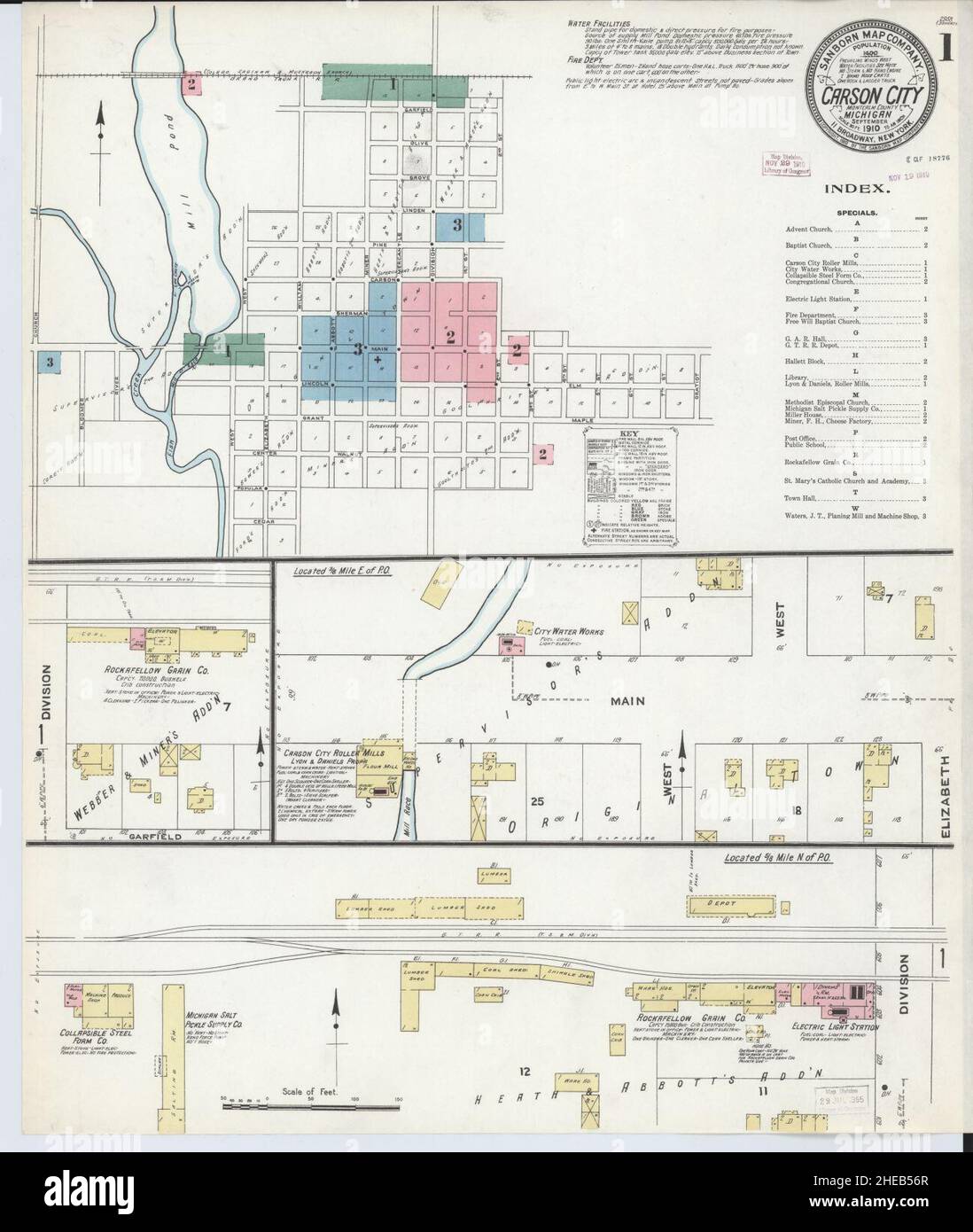 Carson city michigan map hi-res stock photography and images - Alamy